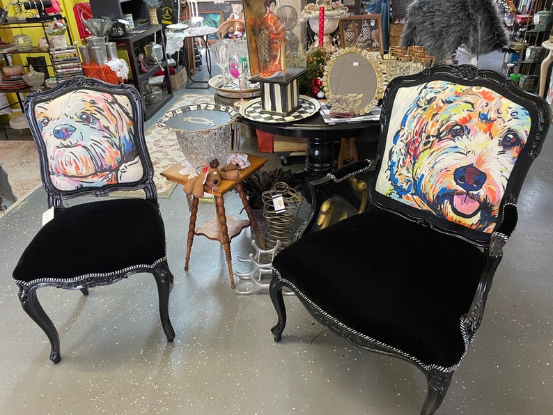 Dog Face Custom French Chair - Etsy