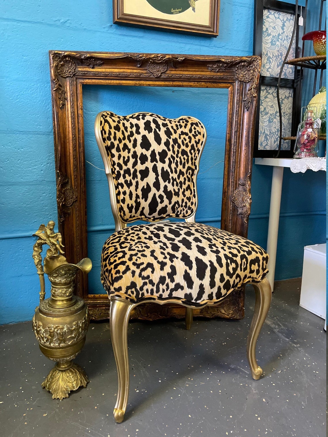 Custom Leopard Animal French Chair - Etsy