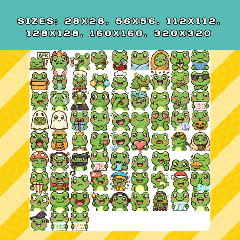 75 Cute Frog Twitch Emotes – Kawaii Streamer Pack (digital Download) - Etsy