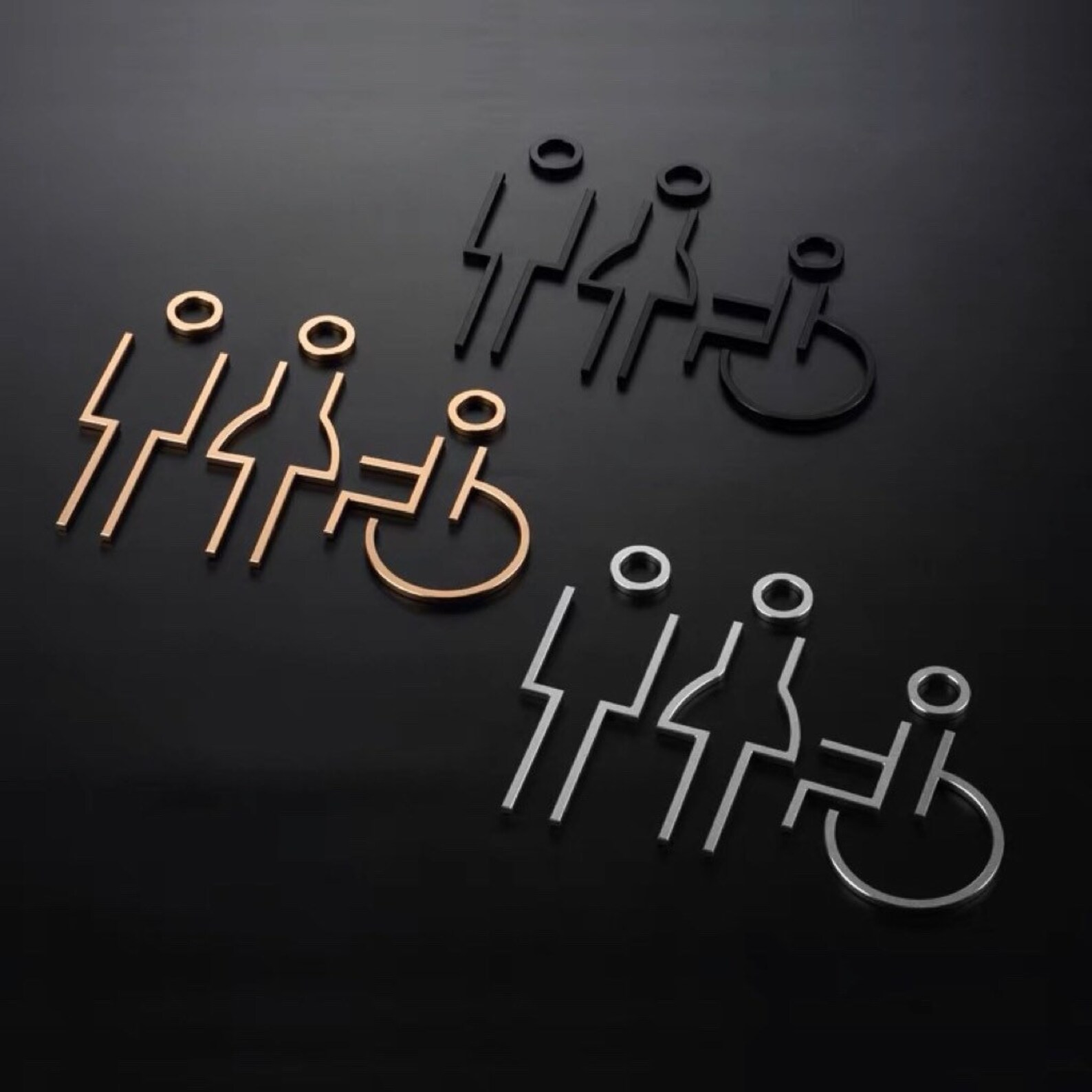 Luxury Matt Surface Metal Washroom Sign, Bathroom Sign, Restroom Sign ...