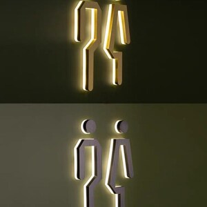Luxury Custom Washroom, Toilet, Restroom Metal Backlit Sign ...