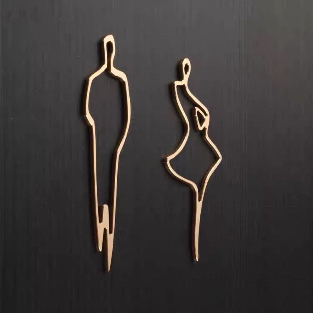 Luxury Matt Surface Metal Washroom Sign, Bathroom Sign, Restroom Sign ...