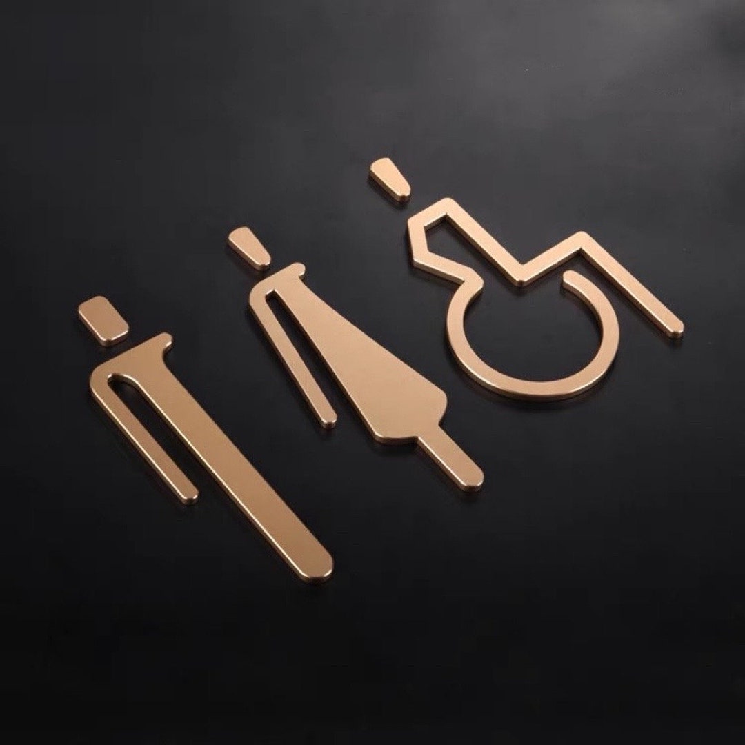 Luxury Matt Surface Metal Washroom Sign, Bathroom Sign, Restroom Sign ...