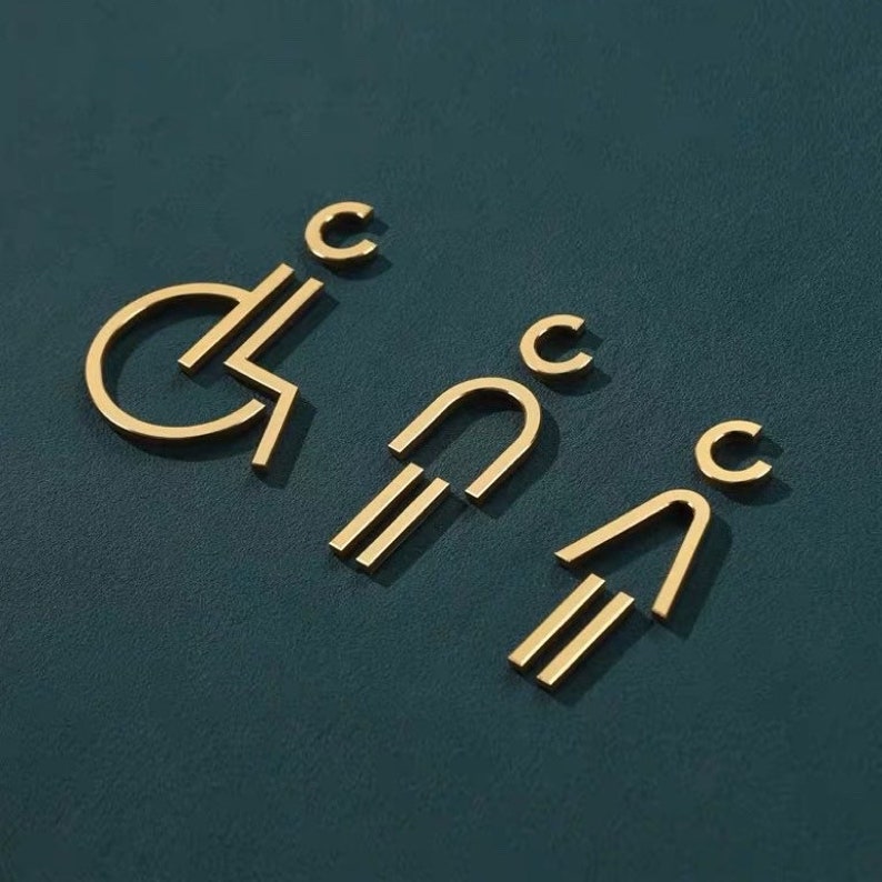 Luxury Matt Surface Metal Washroom Sign, Bathroom Sign, Restroom Sign ...