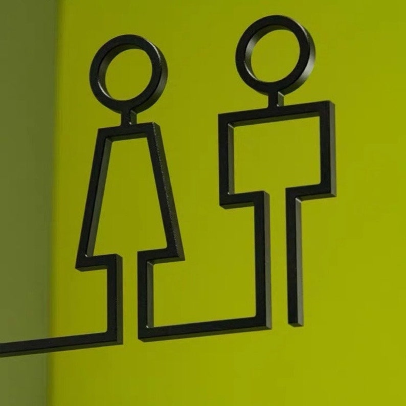 Luxury Matt Surface Side Mount Washroom Sign, Bathroom Sign, Restroom ...