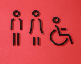 Luxury 3d Metal Washroom Sign, Bathroom Sign, Restroom Sign, Toilet ...