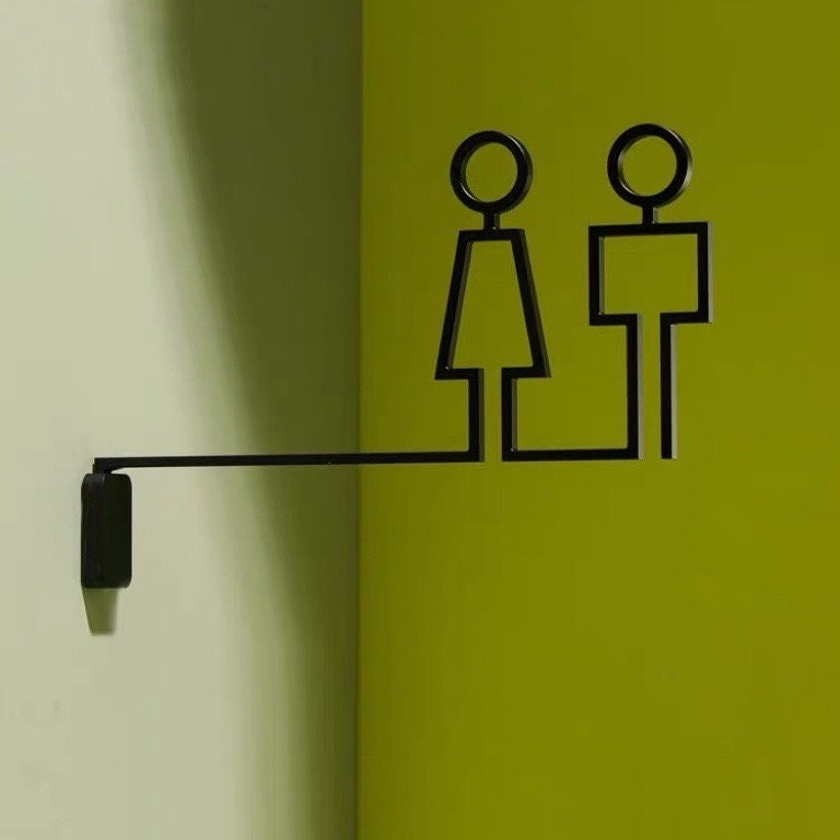 Luxury Matt Surface Side Mount Washroom Sign, Bathroom Sign, Restroom ...