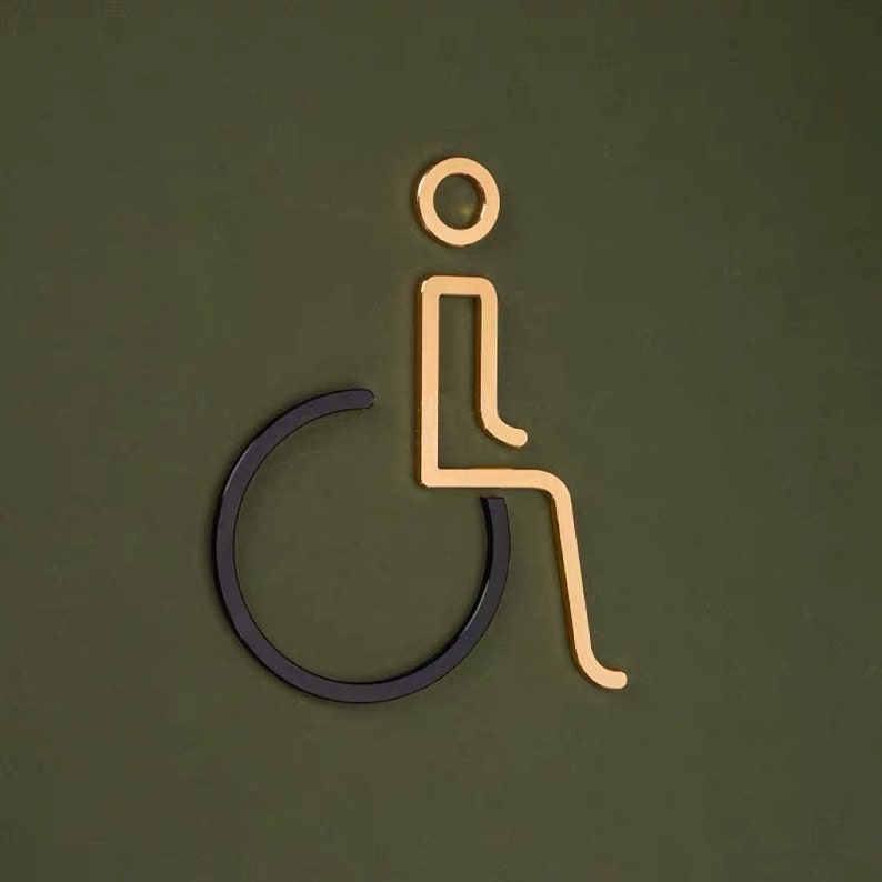 Deluxe Brass Washroom Sign, Bathroom Sign, Restroom Sign, Toilet ...