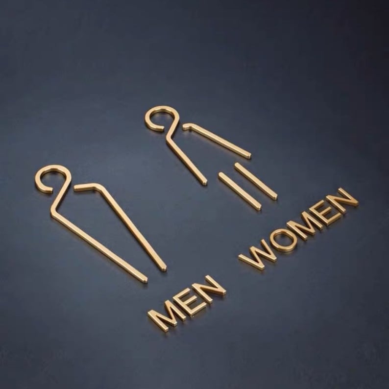 Custom Luxury Matt Surface Metal Washroom Sign, Bathroom Sign, Restroom ...