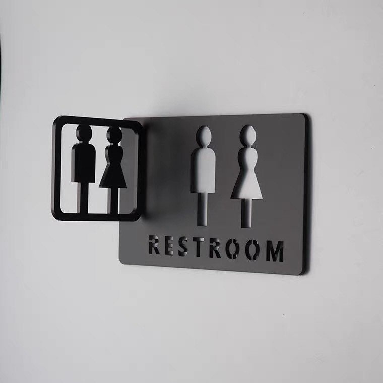 Custom Acrylic Washroom Sign, Bathroom Sign, Restroom Sign, Restroom ...