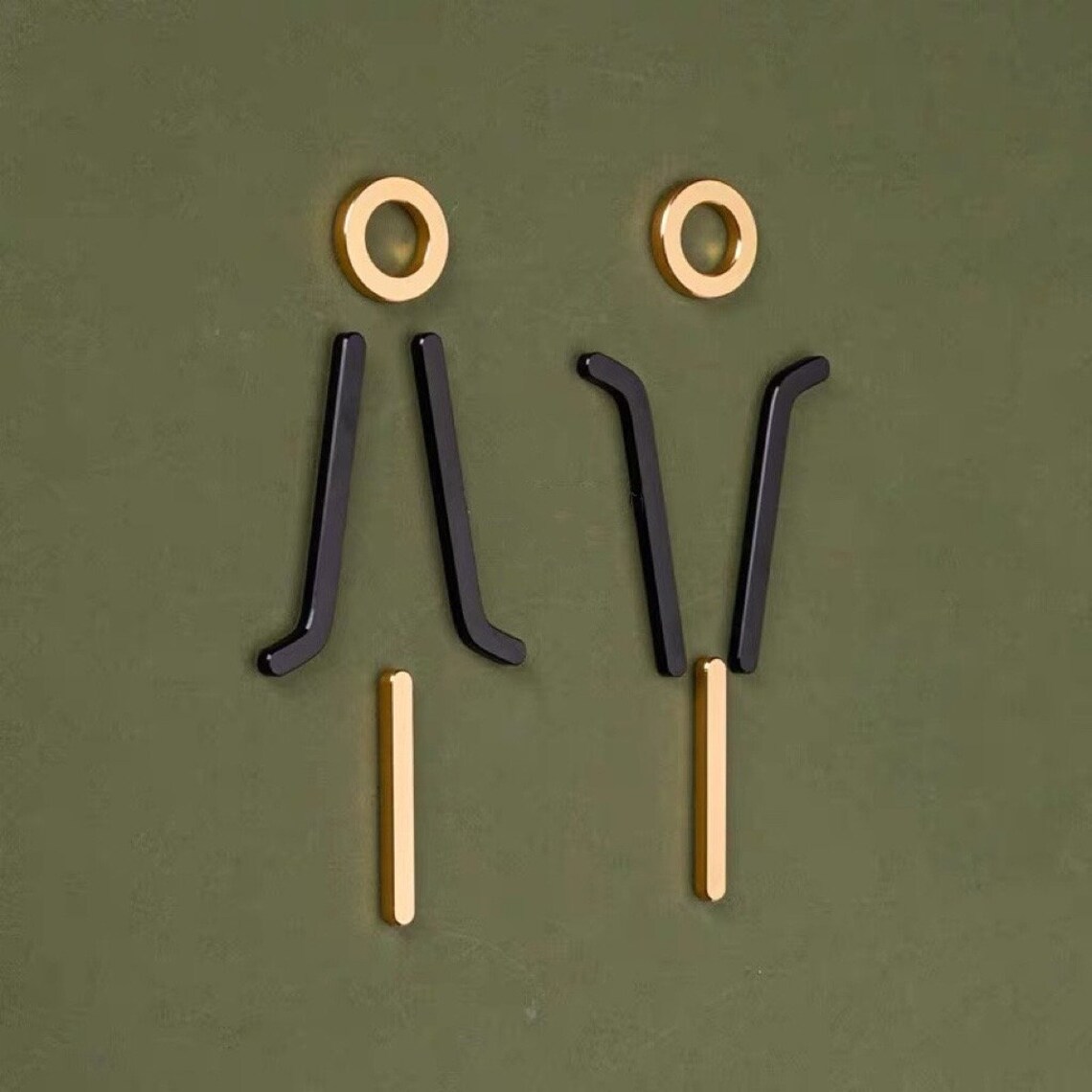 Deluxe Brass Washroom Sign, Bathroom Sign, Restroom Sign, Toilet ...