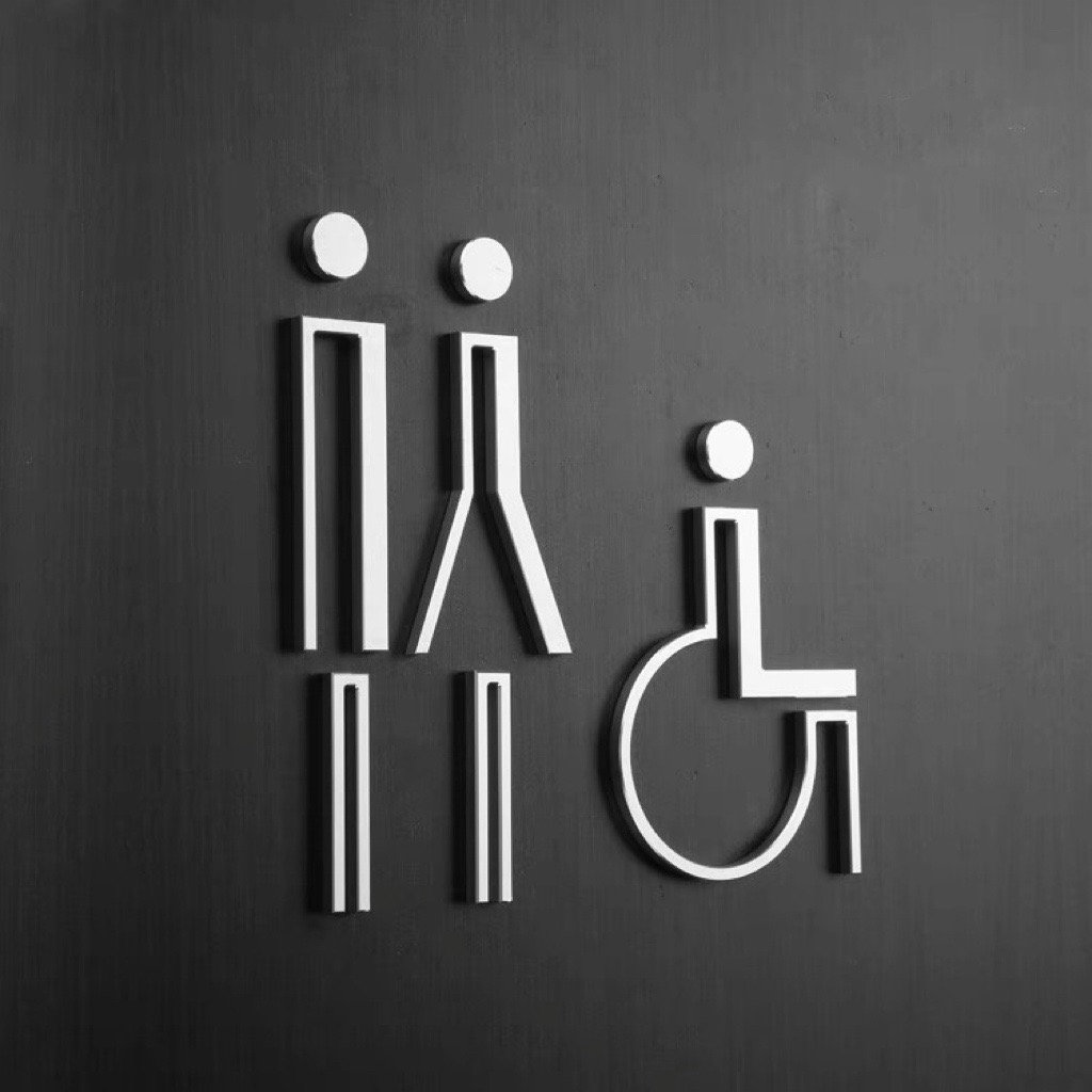 Matt Metal Washroom Sign, Modern Restroom, Toilet, Disabled Sign - Etsy