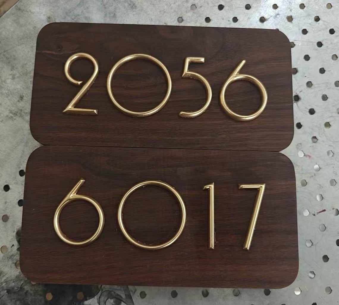 Modern Brass Number Sign, 2.36" Door or Hotel Number - Etsy