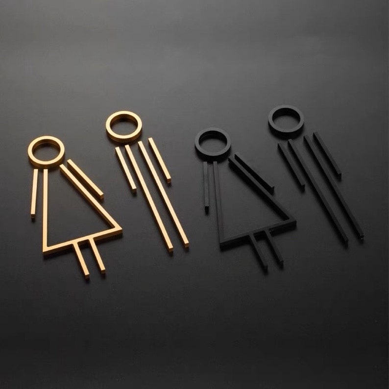 Luxury Matt Surface Metal Washroom Sign Bathroom Sign - Etsy