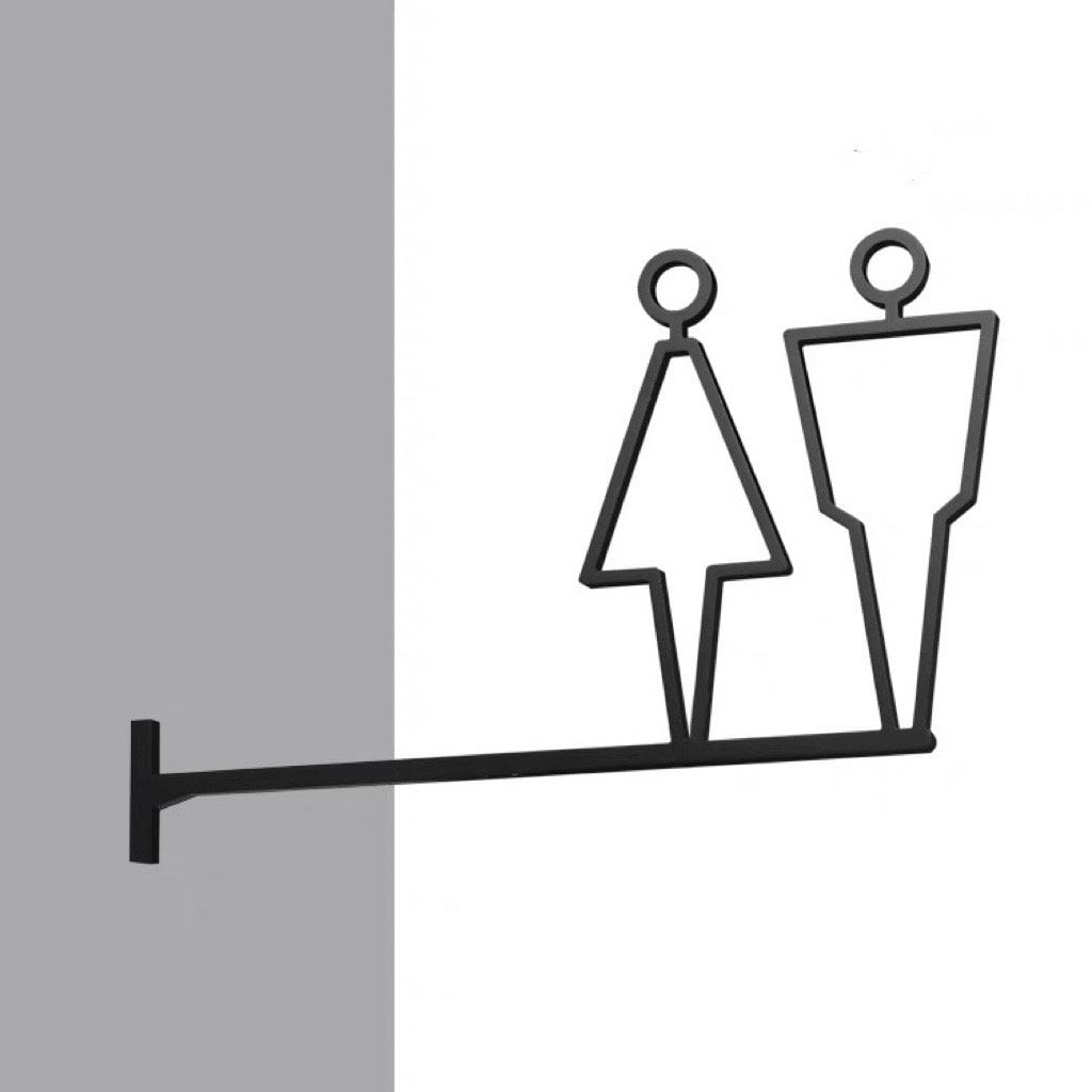 Luxury Matt Surface Side Mount Washroom Sign, Bathroom Sign, Restroom ...