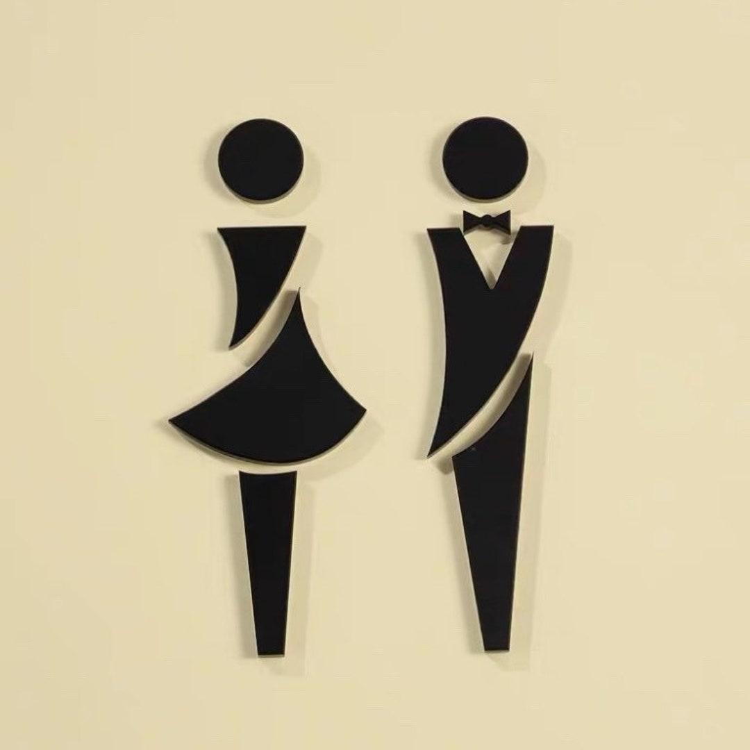 Luxury Matt Surface Metal Washroom Sign, Bathroom Sign, Restroom Sign ...