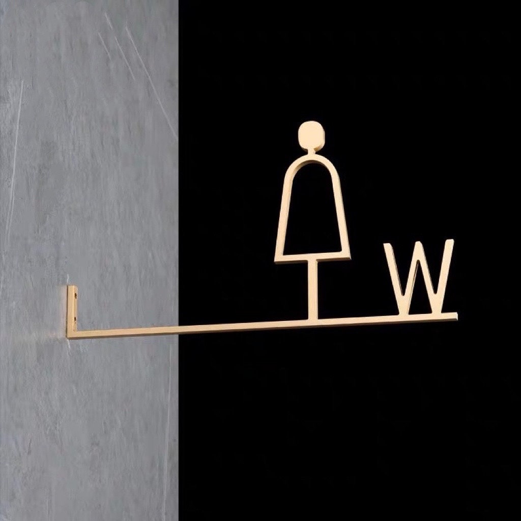Luxury Matt Surface Side Mount Washroom Sign, Bathroom Sign, Restroom ...