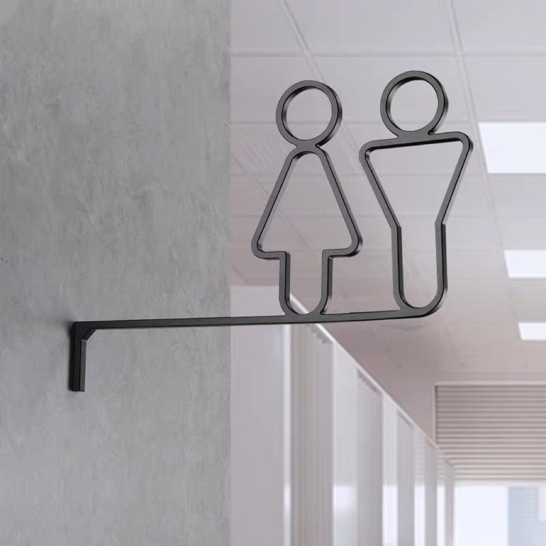 Luxury Matt Surface Side Mount Washroom Sign, Bathroom Sign, Restroom ...