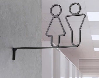 Luxury Matt Surface Side Mount Washroom Sign, Bathroom Sign, Restroom ...