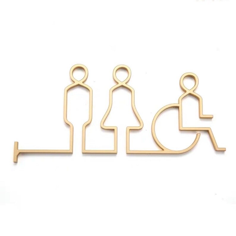 Luxury Matt Surface Side Mount Washroom Sign, Bathroom Sign, Restroom ...