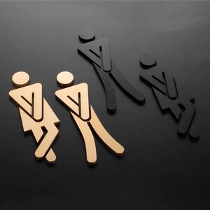 Luxury Matt Surface Metal Washroom Sign, Bathroom Sign, Restroom Sign ...