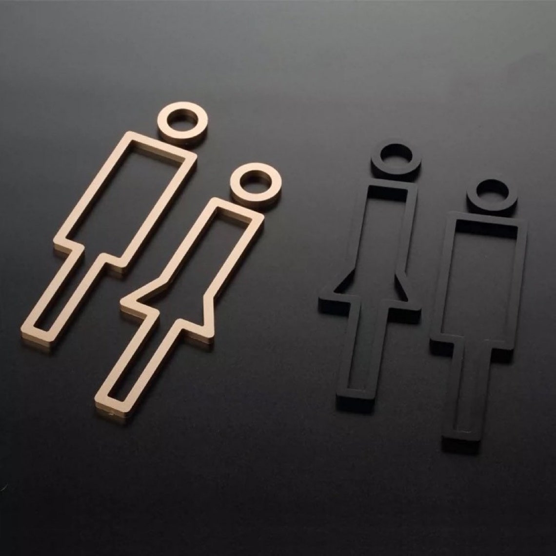 Luxury Matt Surface Metal Washroom Sign, Bathroom Sign, Restroom Sign ...