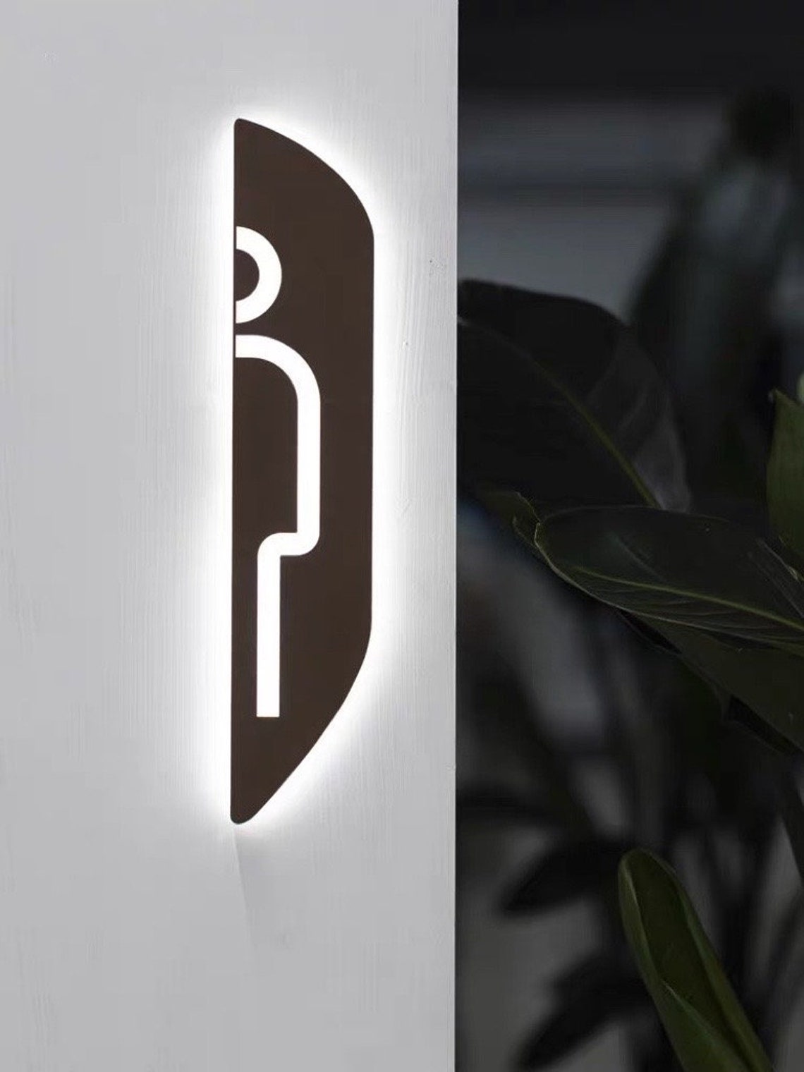 Custom Stainless Illuminated Toilet Sign, Bathroom Sign, Restroom Sign ...