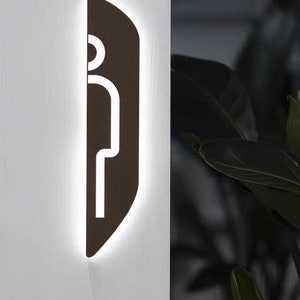 Custom Stainless Illuminated Toilet Sign, Bathroom Sign, Restroom Sign ...