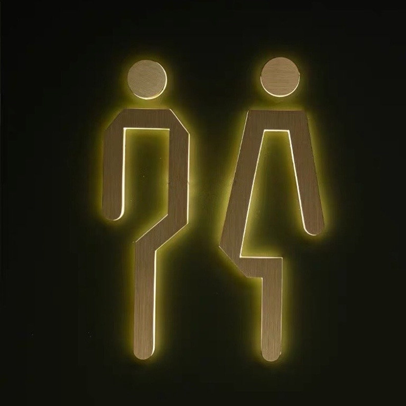 Luxury Custom Washroom, Toilet, Restroom Metal Backlit Sign ...