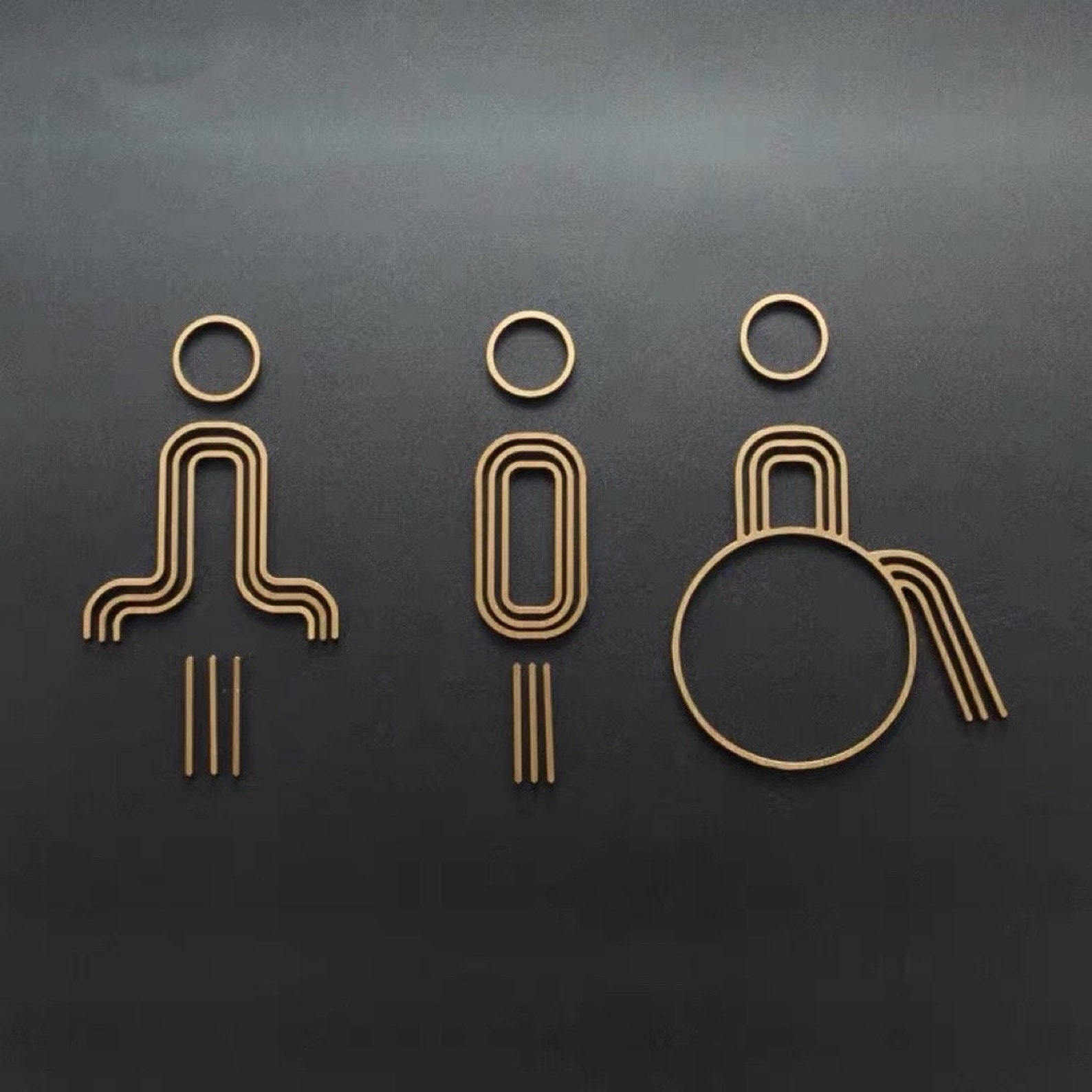 Luxury Matt Surface Metal Washroom Sign, Bathroom Sign, Restroom Sign ...