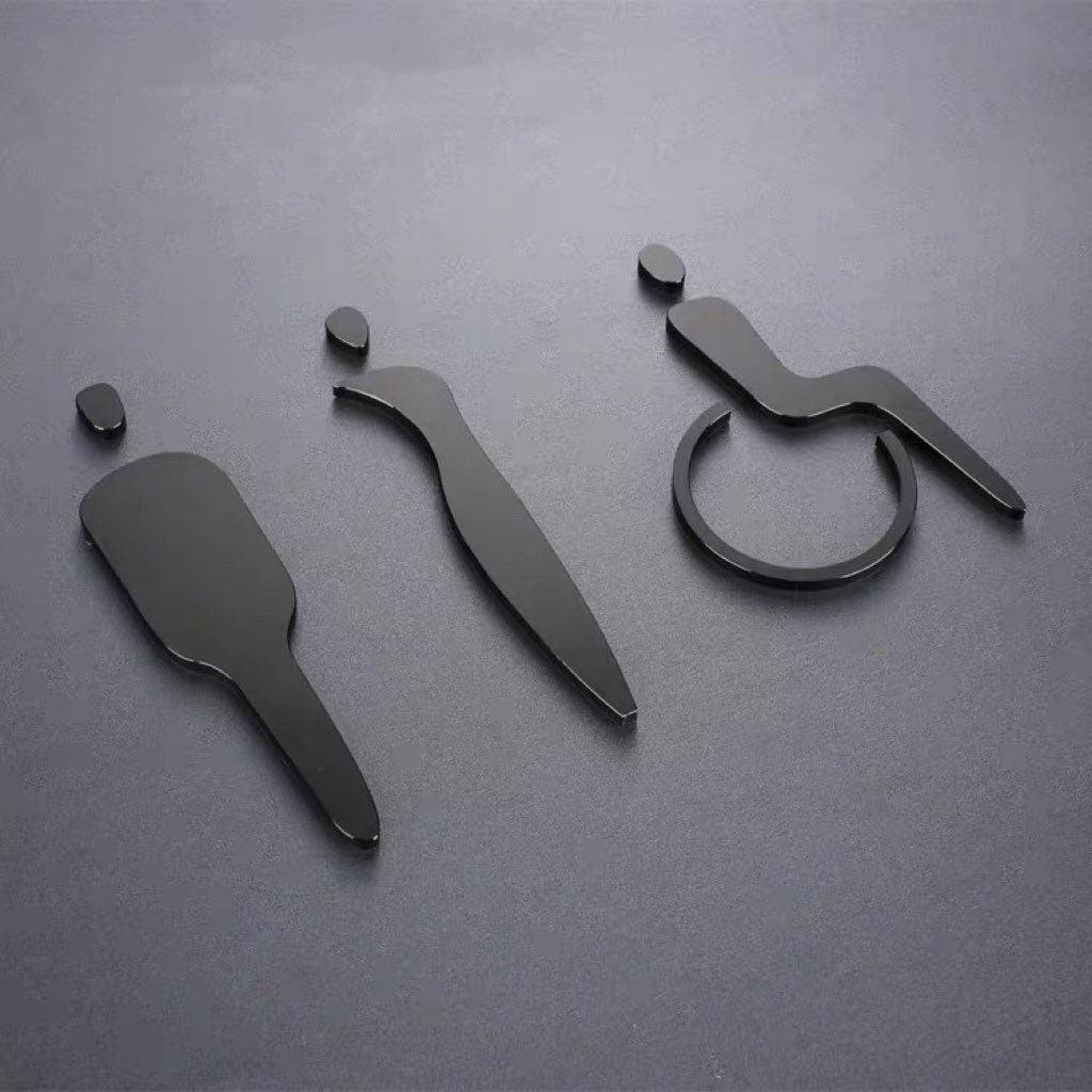 Luxury Matt Surface Metal Washroom Sign, Bathroom Sign, Restroom Sign ...