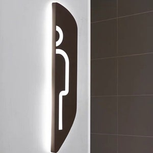 Custom Stainless Illuminated Toilet Sign, Bathroom Sign, Restroom Sign ...