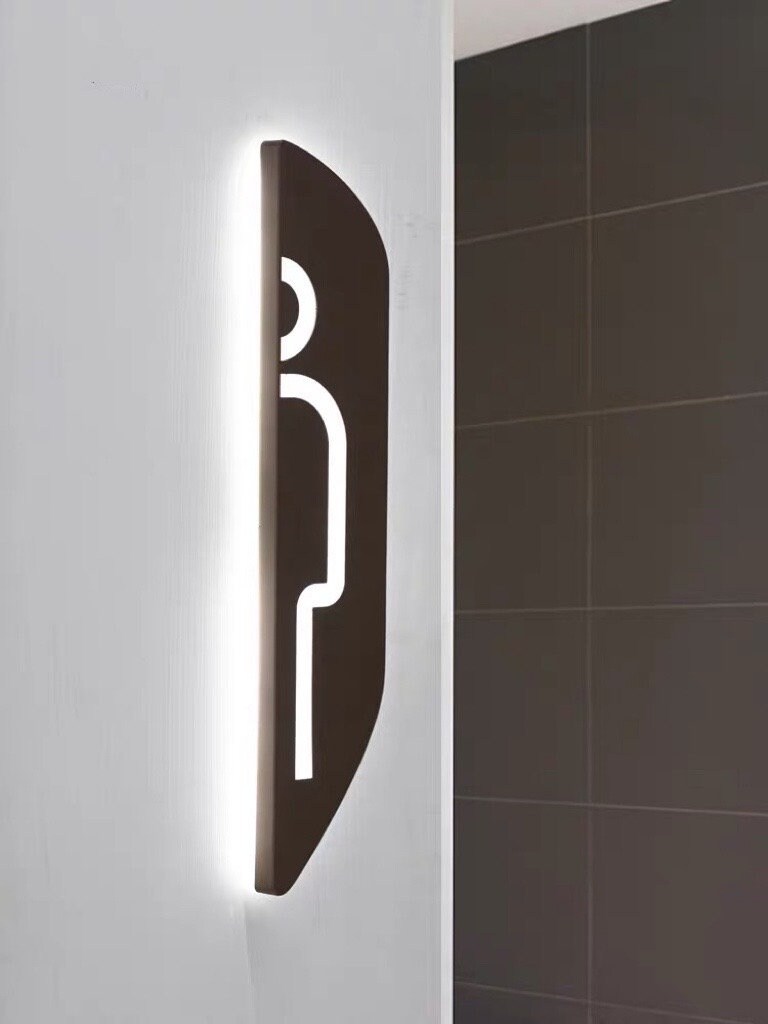 Custom Stainless Illuminated Toilet Sign, Bathroom Sign, Restroom Sign ...