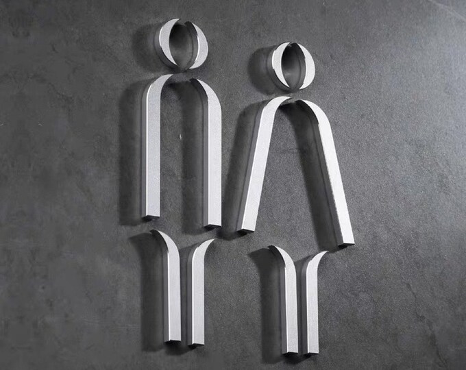 Elegant Toilet Sign 70mm Circular Metallic Steel Finish - Etsy