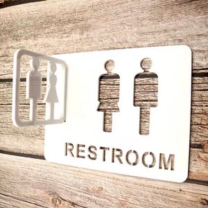 Custom Acrylic Washroom Sign, Bathroom Sign, Restroom Sign, Restroom ...
