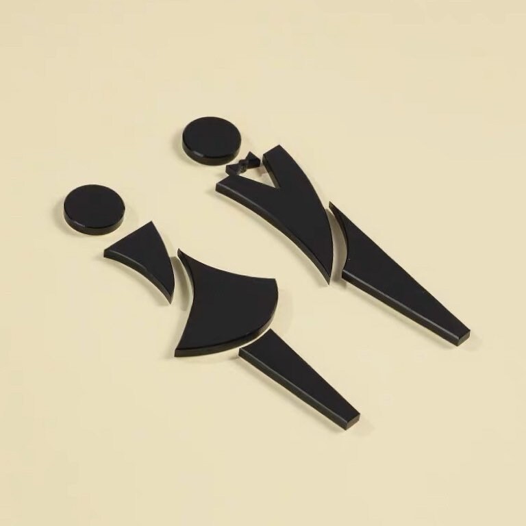 Luxury Matt Surface Metal Washroom Sign, Bathroom Sign, Restroom Sign ...