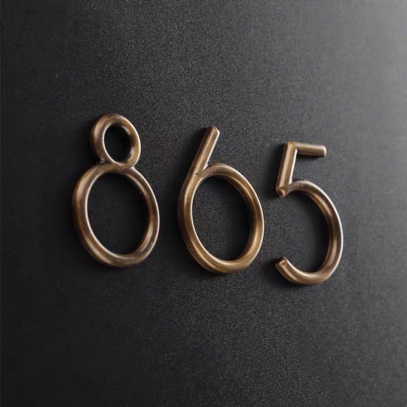 Deluxe Brass Number Sign, Door Number Sign, Hotel Number Sign - Etsy