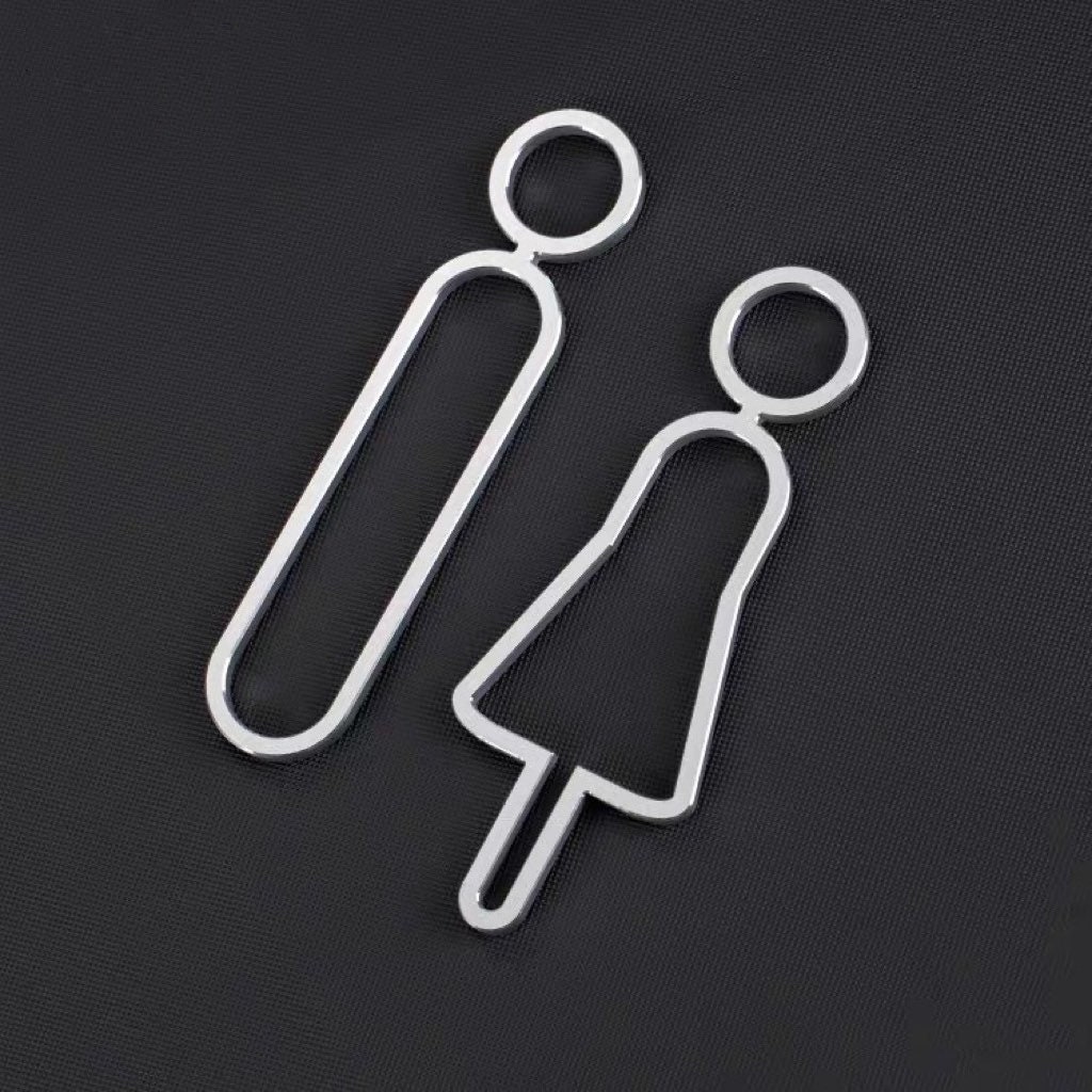 Custom Matt Surface Metal Washroom Sign, Bathroom Sign, Restroom Sign ...