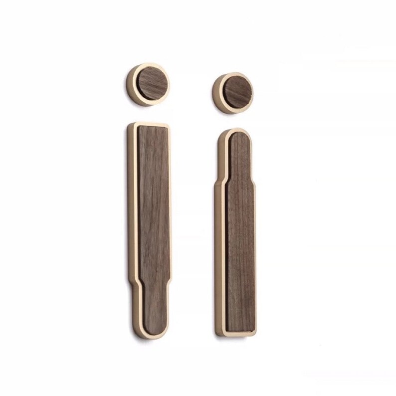 Custom Walnut Wood Surface Metal Washroom Sign, Bathroom Sign, Restroom ...