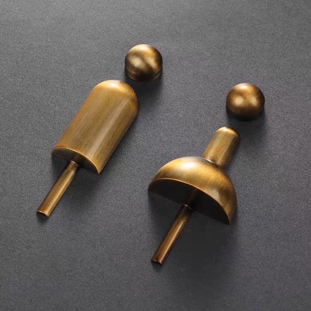 Luxury 3D Metal Washroom Sign, Bathroom Sign, Restroom Sign, Toilet ...