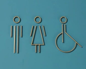 Luxury Matt Surface Metal Washroom Sign, Bathroom Sign, Restroom Sign ...