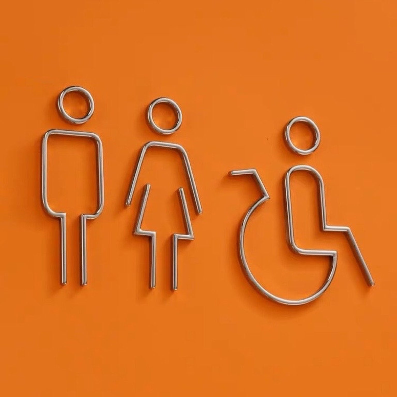 Deluxe Brass Washroom Sign, Bathroom Sign, Restroom Sign, Toilet Sign ...