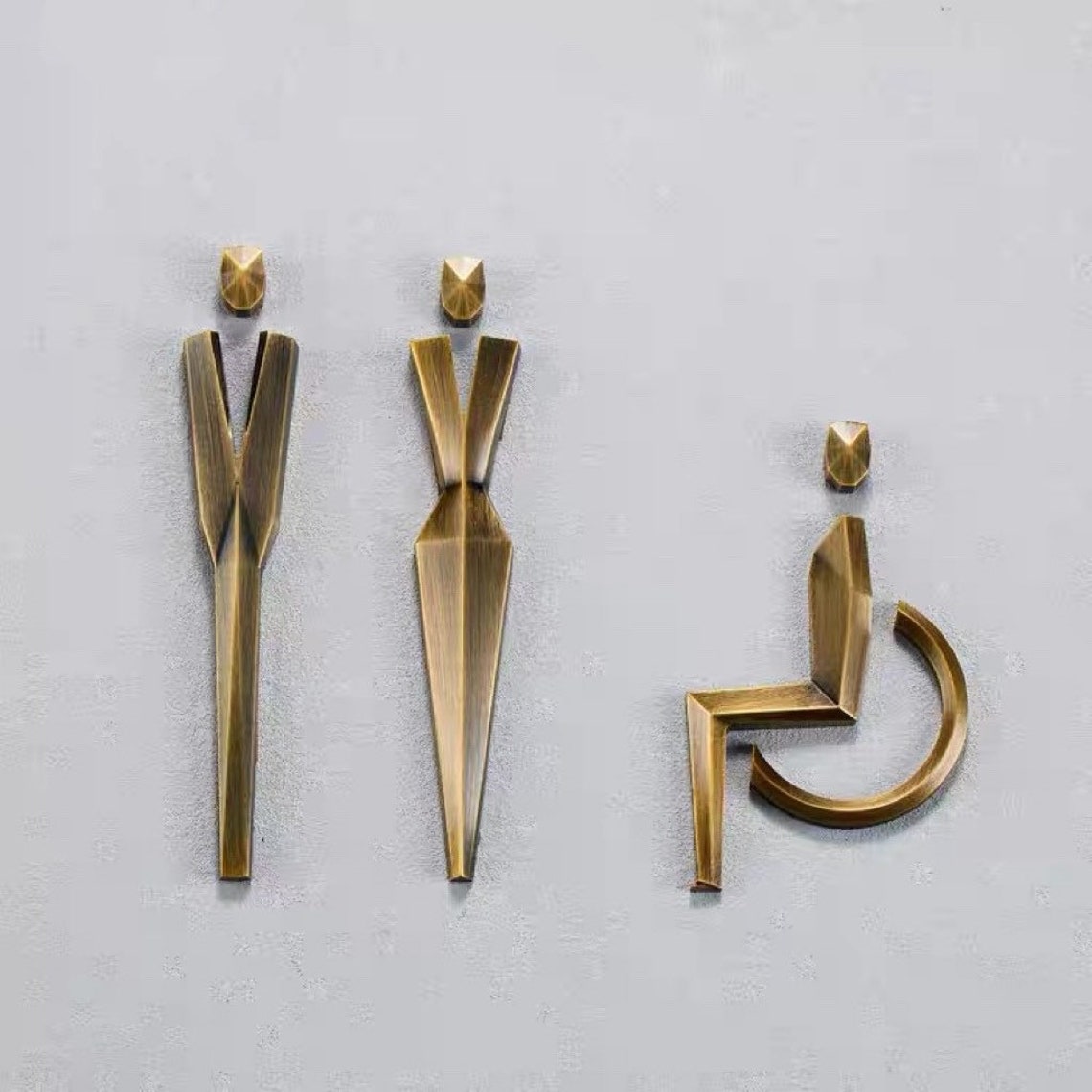 Luxury 3d Metal Washroom Sign, Bathroom Sign, Restroom Sign, Toilet ...