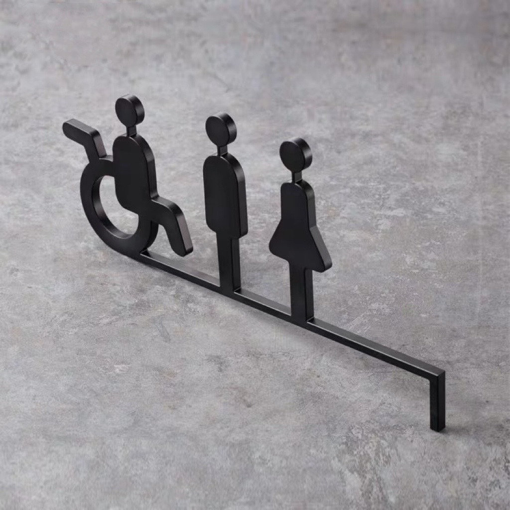 Luxury Matt Surface Side Mount Washroom Sign, Bathroom Sign, Restroom ...