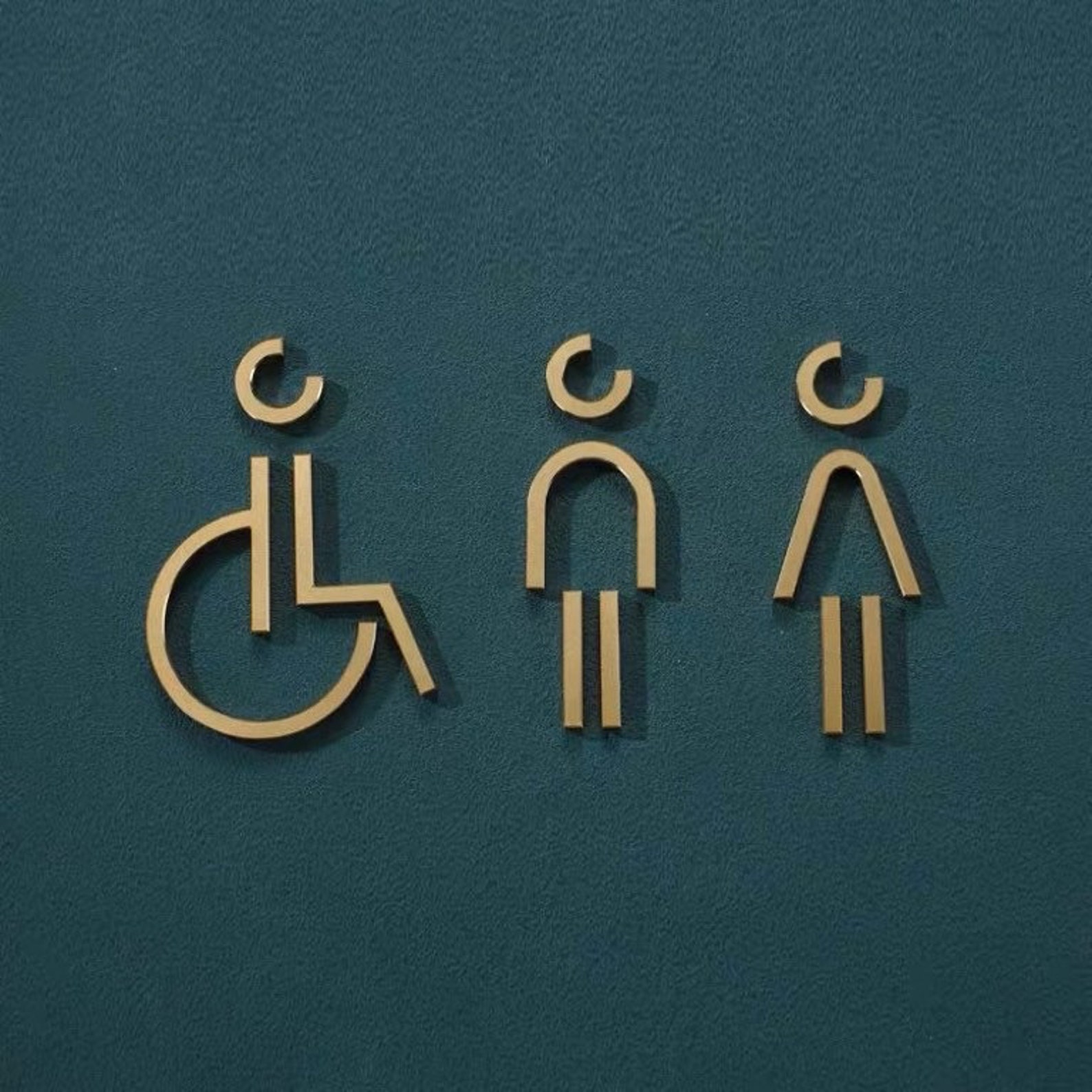 Luxury Matt Surface Metal Washroom Sign, Bathroom Sign, Restroom Sign ...