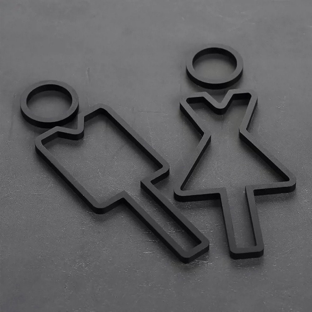 Luxury Matt Surface Metal Washroom Sign, Bathroom Sign, Restroom Sign ...