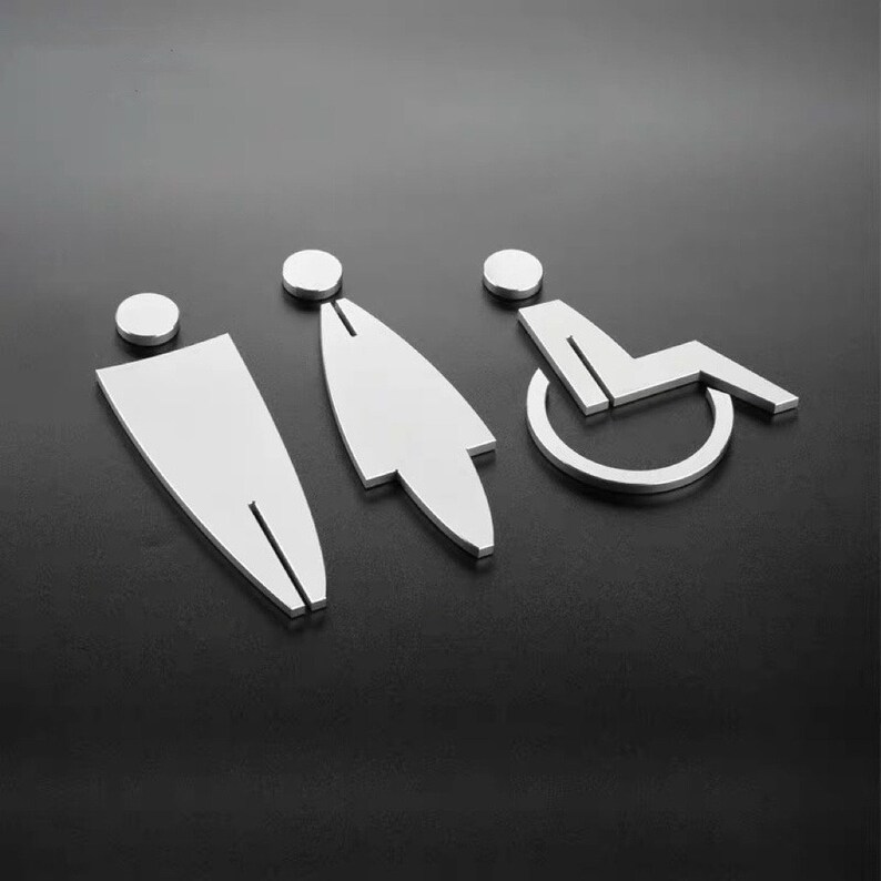 Modern Matt Aluminum Washroom Sign, Restroom, Disabled - Etsy