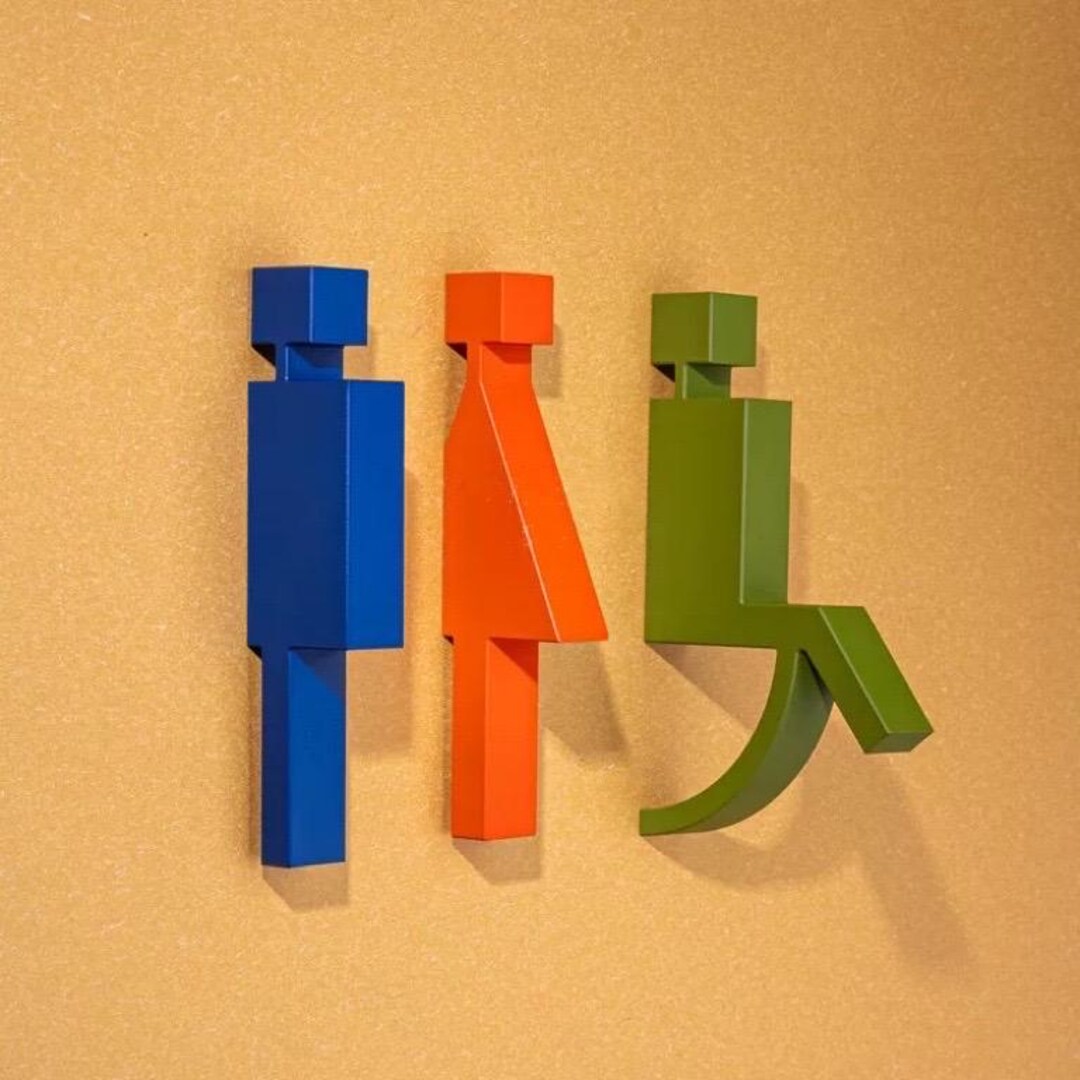 Luxury 3d Metal Color Washroom Sign, Bathroom Sign, Restroom Sign ...