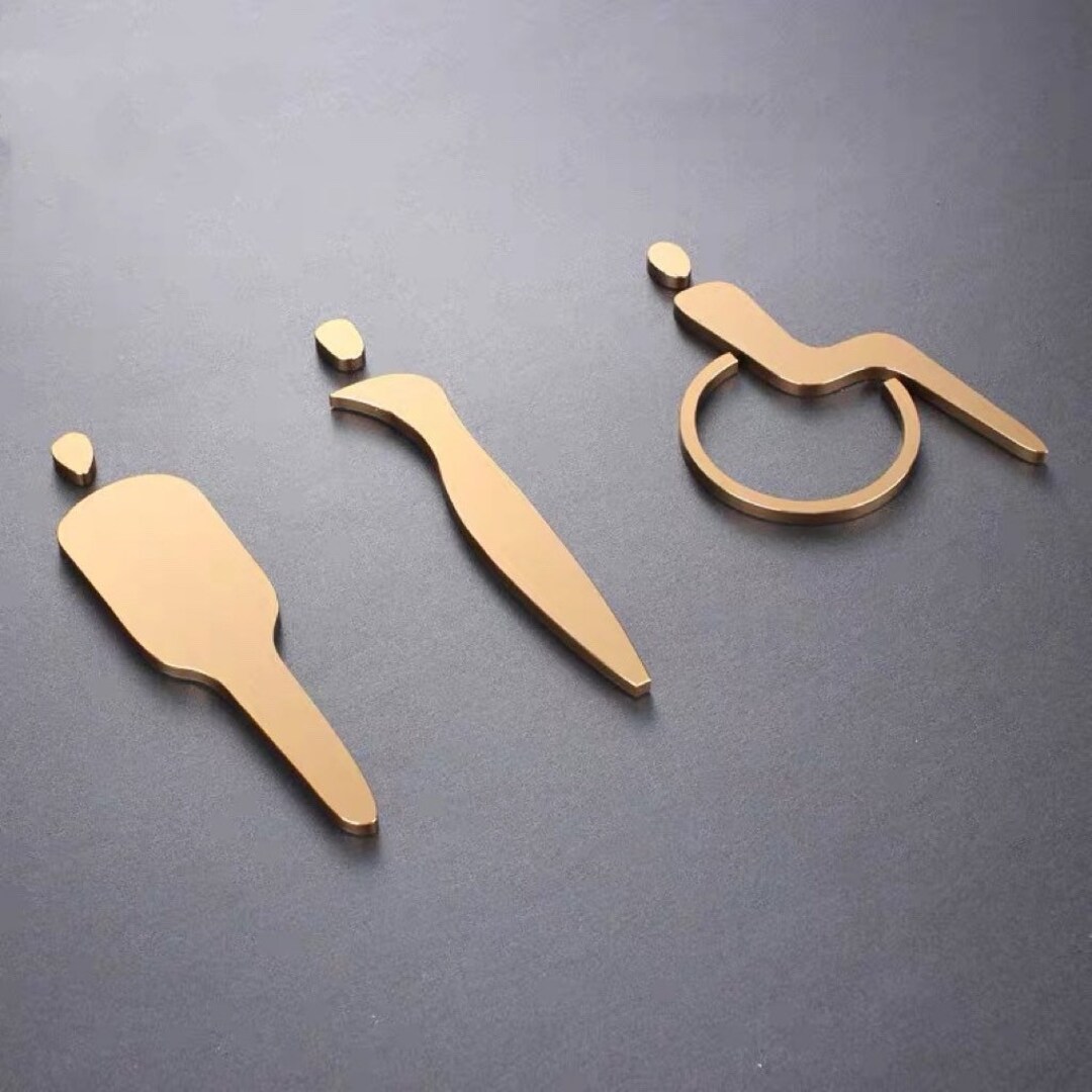 Luxury Matt Surface Metal Washroom Sign, Bathroom Sign, Restroom Sign ...