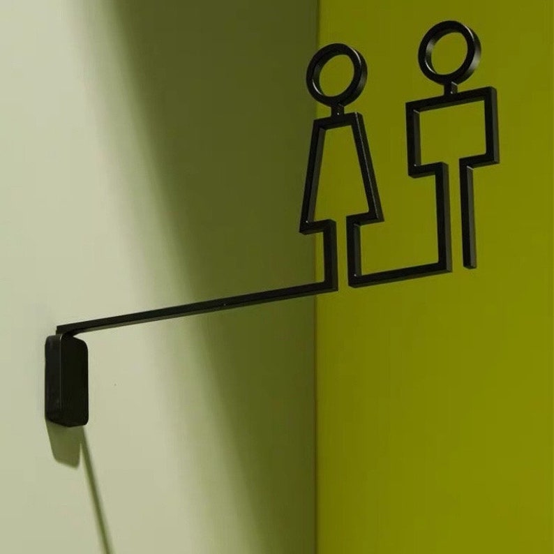 Luxury Matt Surface Side Mount Washroom Sign, Bathroom Sign, Restroom ...